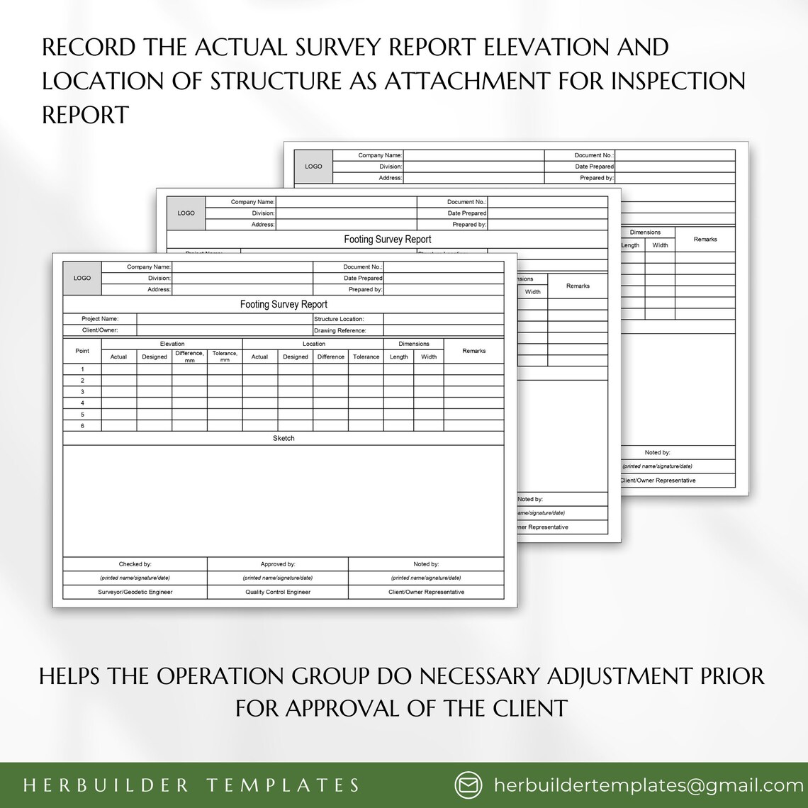 Footing Foundation Survey Report Form, Geodetic Engineer's Form ...