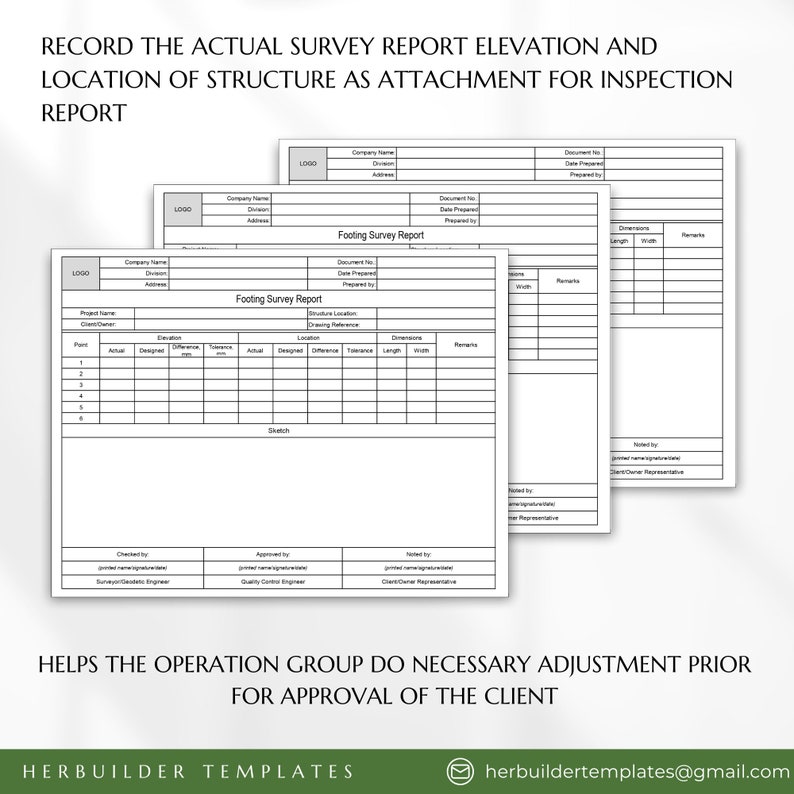 Footing Foundation Survey Report Form, Geodetic Engineer's Form ...