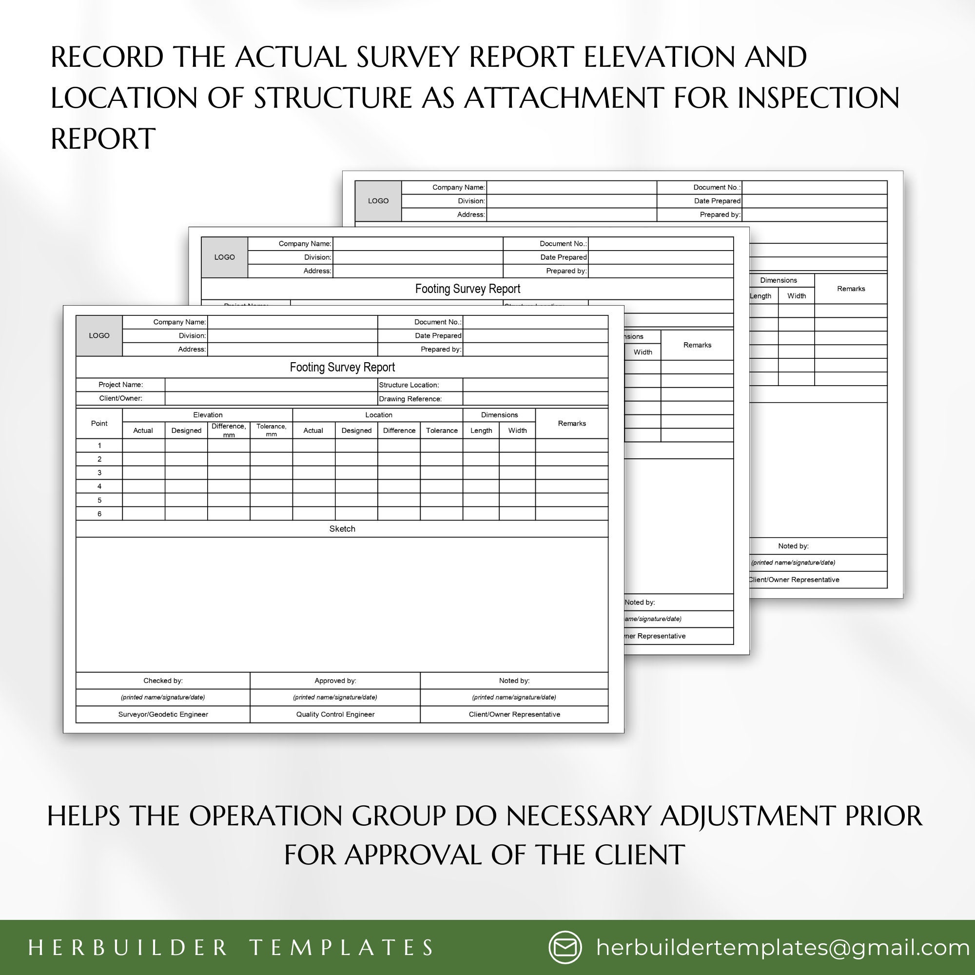 Footing Foundation Survey Report Form, Geodetic Engineer's Form ...