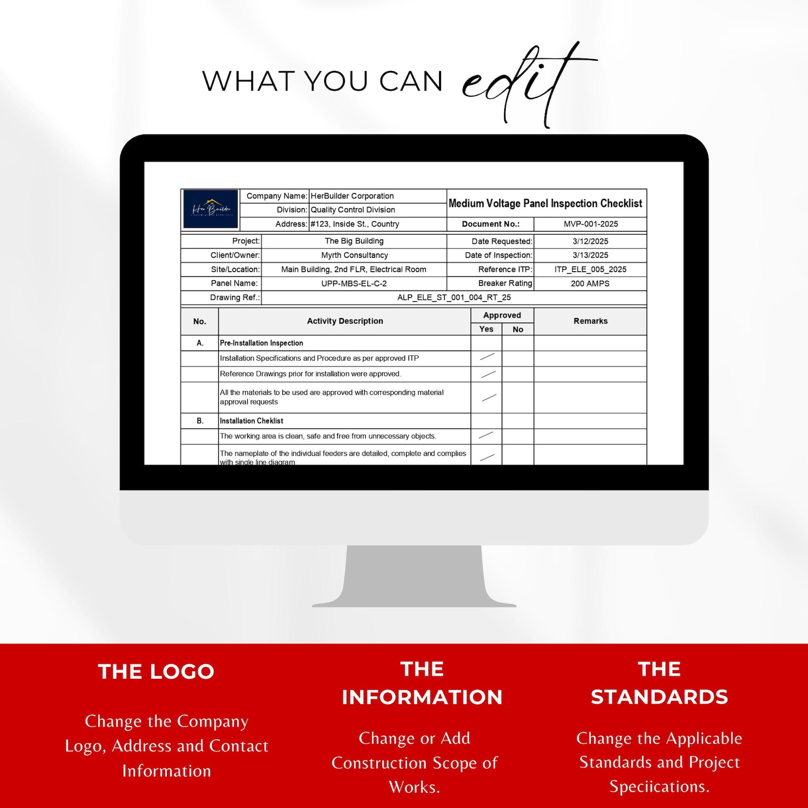 Medium Voltage Panel Inspection Checklist, MV Panel Checklist ...