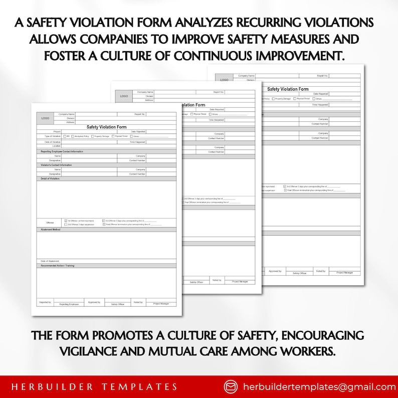 Safety Violation Form, Construction Violation Reports, Unsafe Act ...
