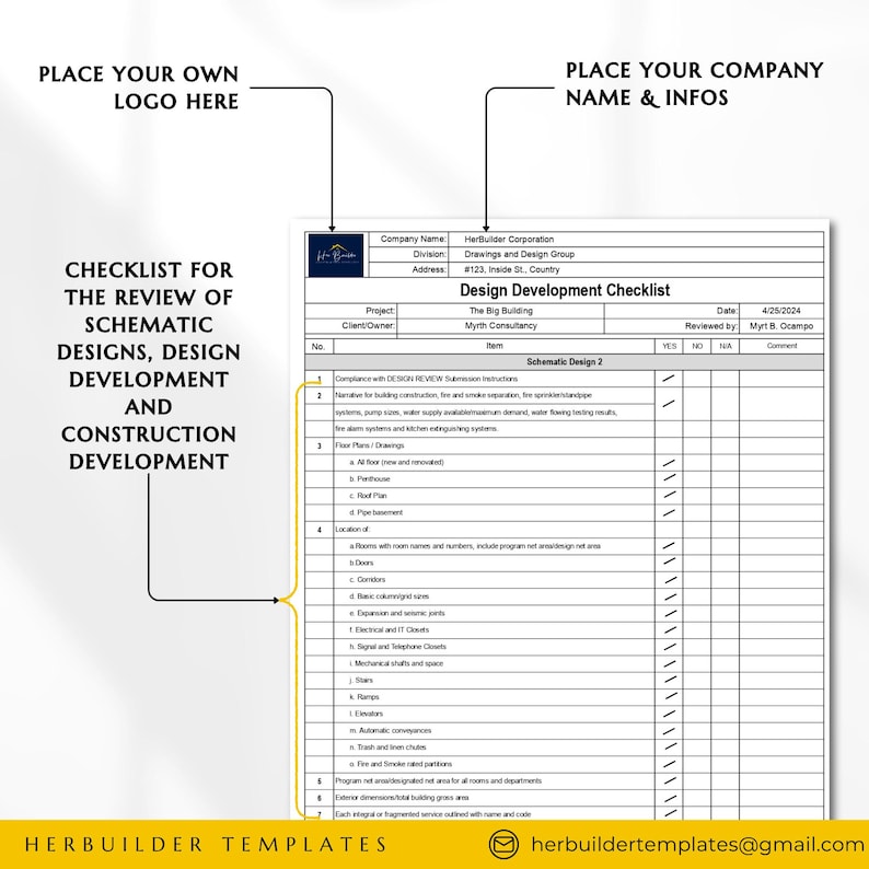 Design Development Review Checklist, Drawing Checklist, Design Progress ...