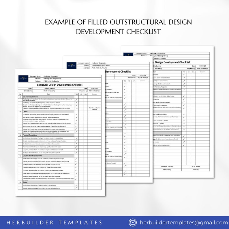 Structural Design Development Checklist, Drawing Checklist, Design ...