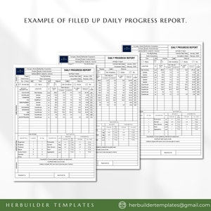 Construction Daily Progress Report Form, Daily Construction Work ...