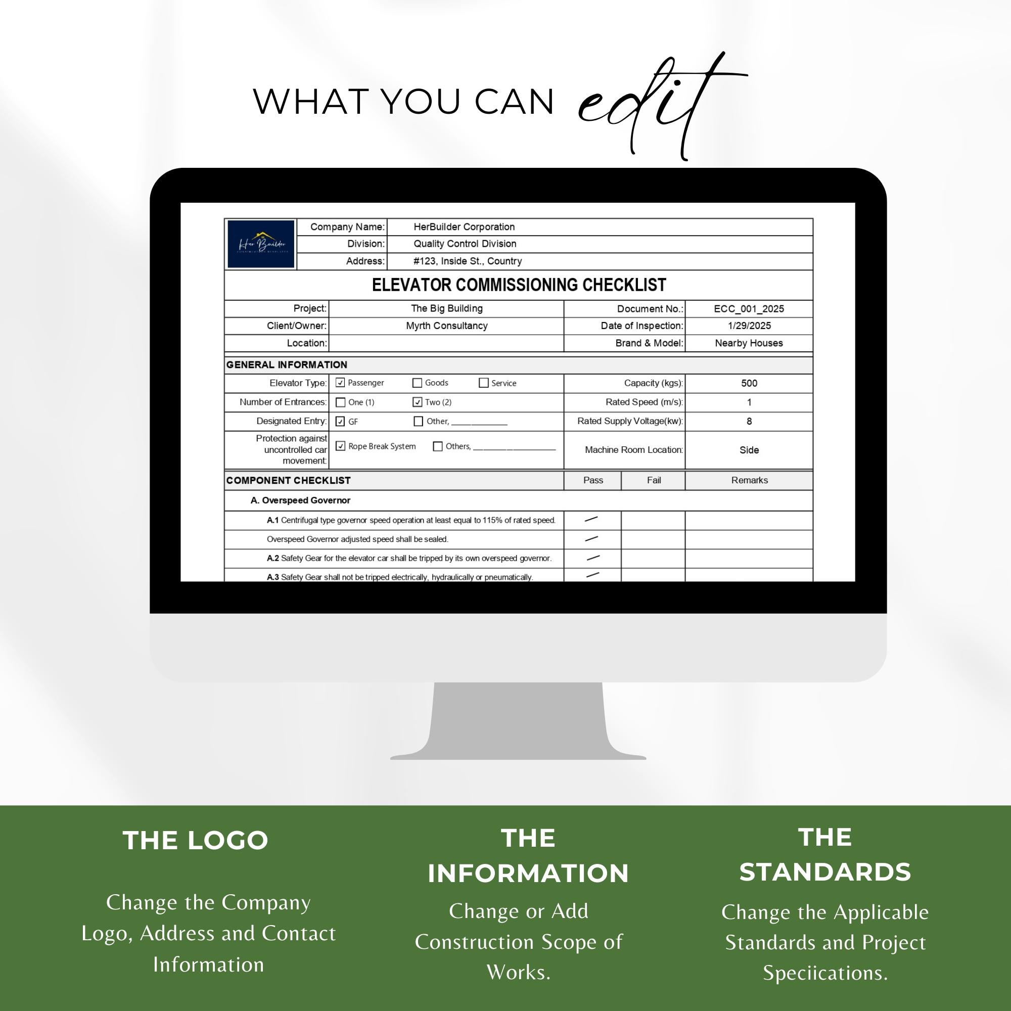 Elevator Commissioning Checklist, Lift Commissioning, Elevator ...
