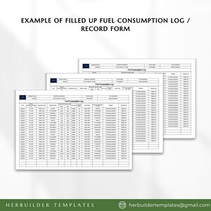 Fuel Consumption Log, Fuel Record Form, Fuel Withdrawal Monitoring Form ...