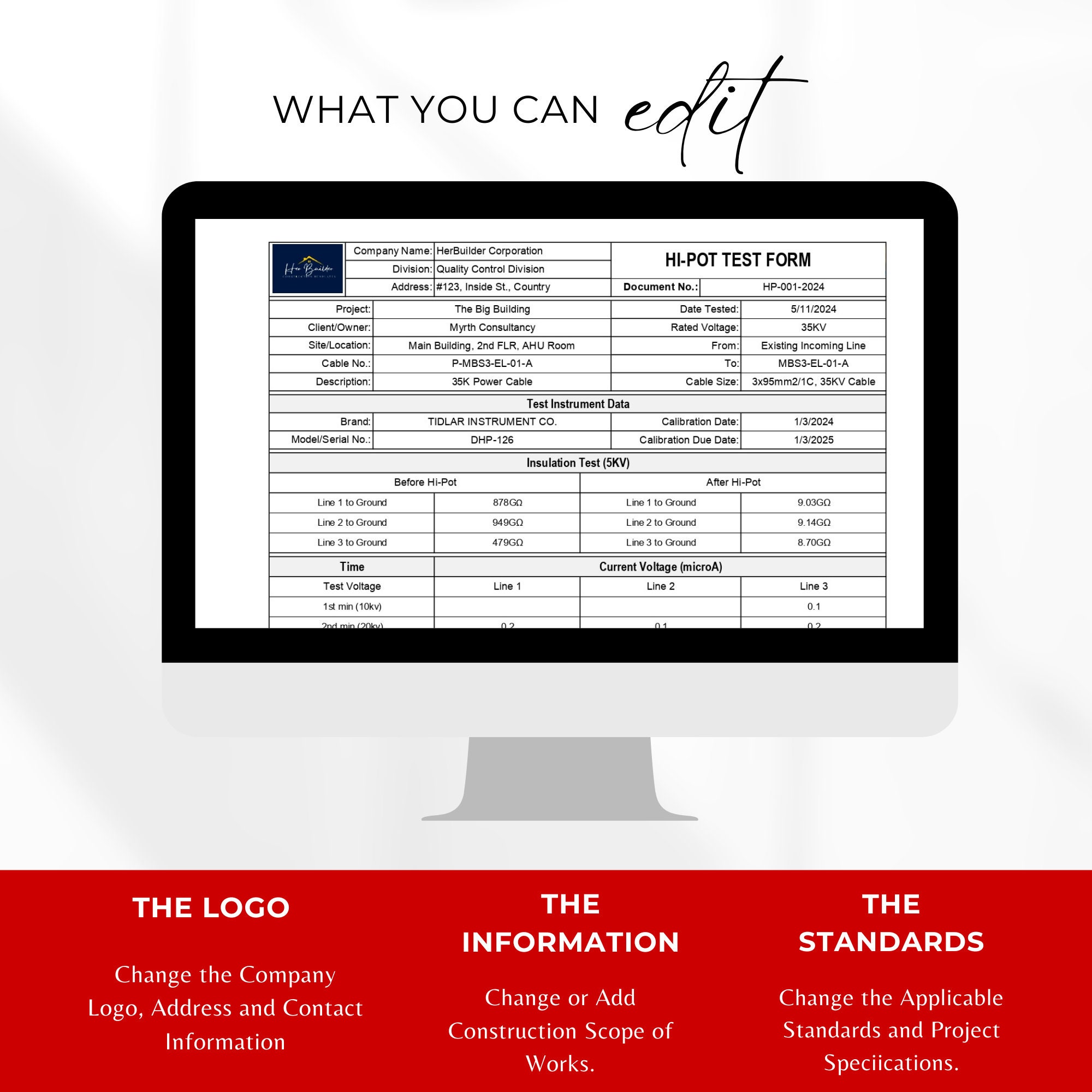 Hi-pot Test Form, High Potential Testing, Diaelectric Withstand Test ...