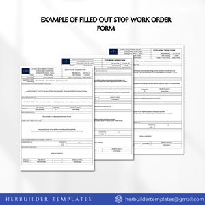 Stop Work Order Form, Construction Stop Work Order Form, Safety Form ...