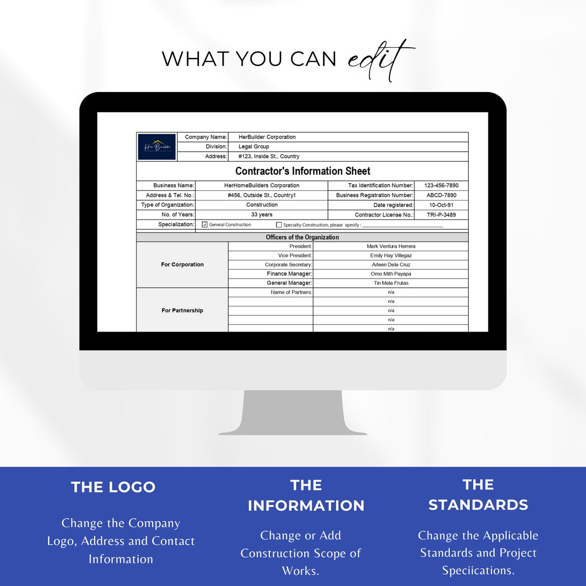 Contractor Information Sheet Form, Contractor Pre-qualification Form, Bidding Information Sheet ...