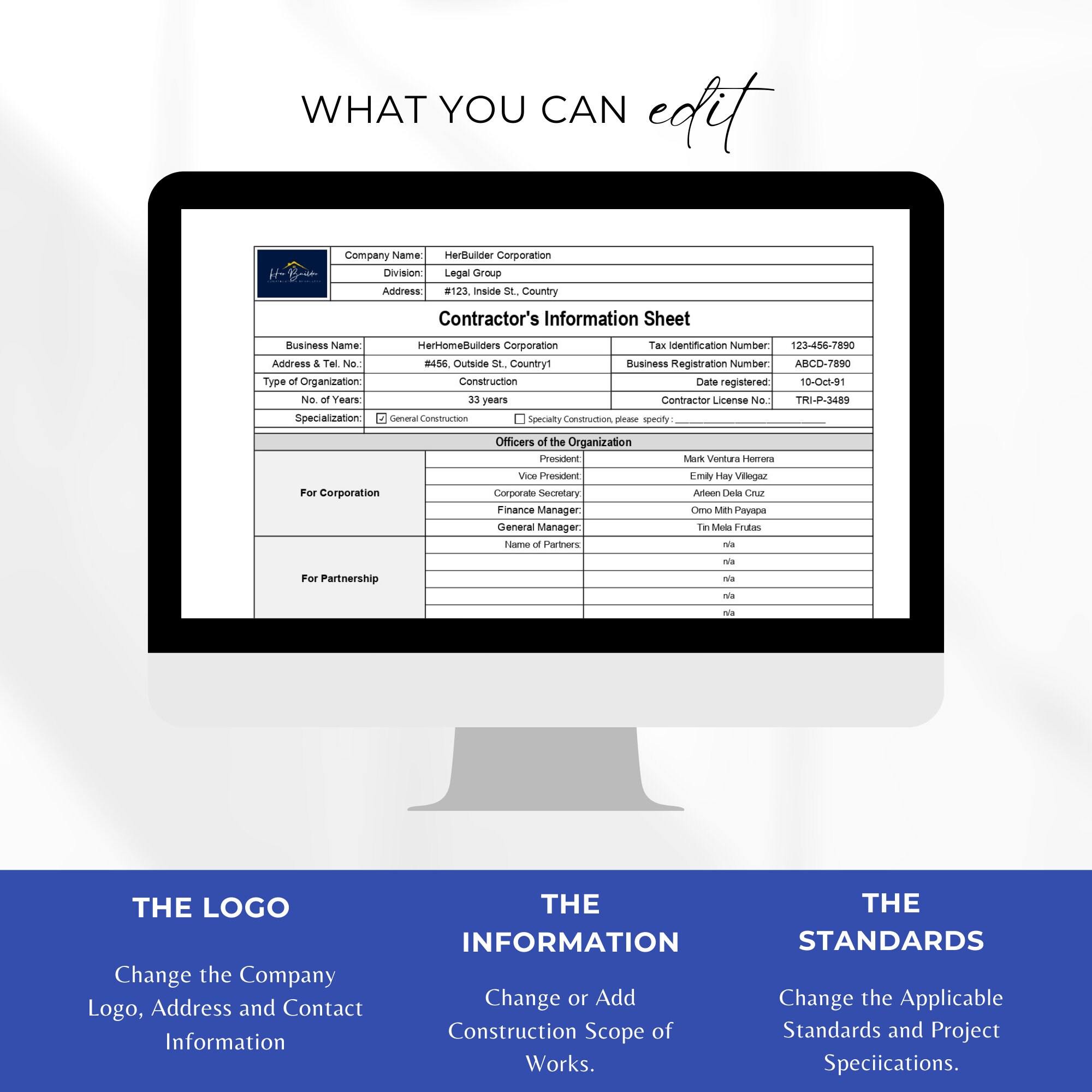 Contractor Information Sheet Form, Contractor Pre-qualification Form ...