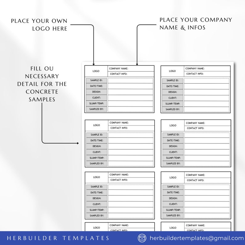 Concrete Sample Tag and Label, Concrete Sampling, Concrete Cylinder ...