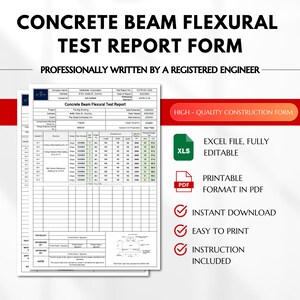 Concrete Beam Flexural Test Report Form, Three-point Loading Test of ...