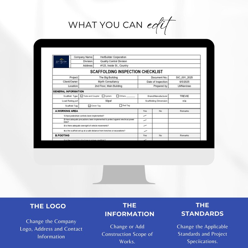 Scaffolding Inspection Checklist, Scaffolding System, Scaffolding ...