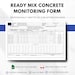 Ready Mix Concrete Monitoring Form, Concrete Pouring Monitoring Log ...