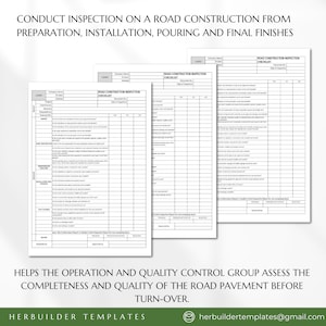Road Construction Inspection Checklist, Pavement Inspection, Land ...