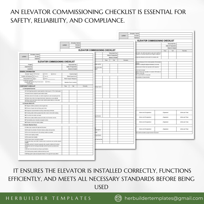 Elevator Commissioning Checklist, Lift Commissioning, Elevator ...