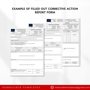 Corrective Action Report Form, Non-conformance Report, Preventive ...