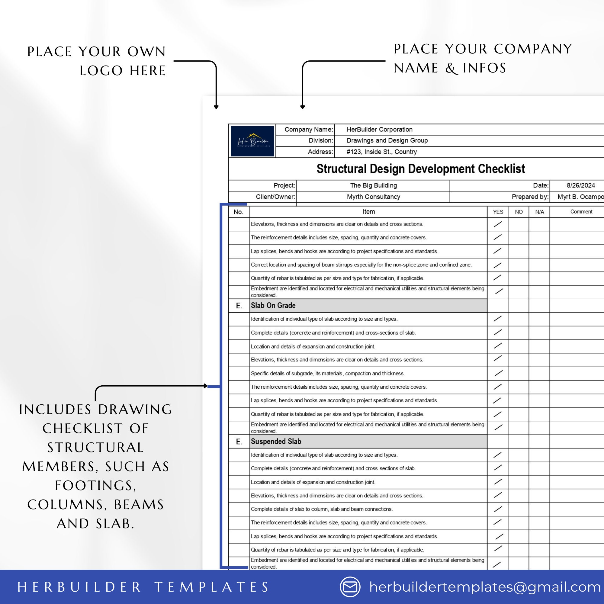Structural Design Development Checklist Drawing Checklist Design