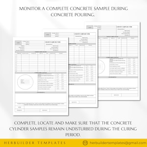 Concrete Sampling Form, Concrete Cylinder Sampling Template, Concrete ...