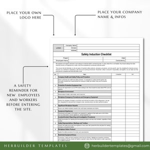 Construction Safety Induction Checklist, Safety Orientation Form ...