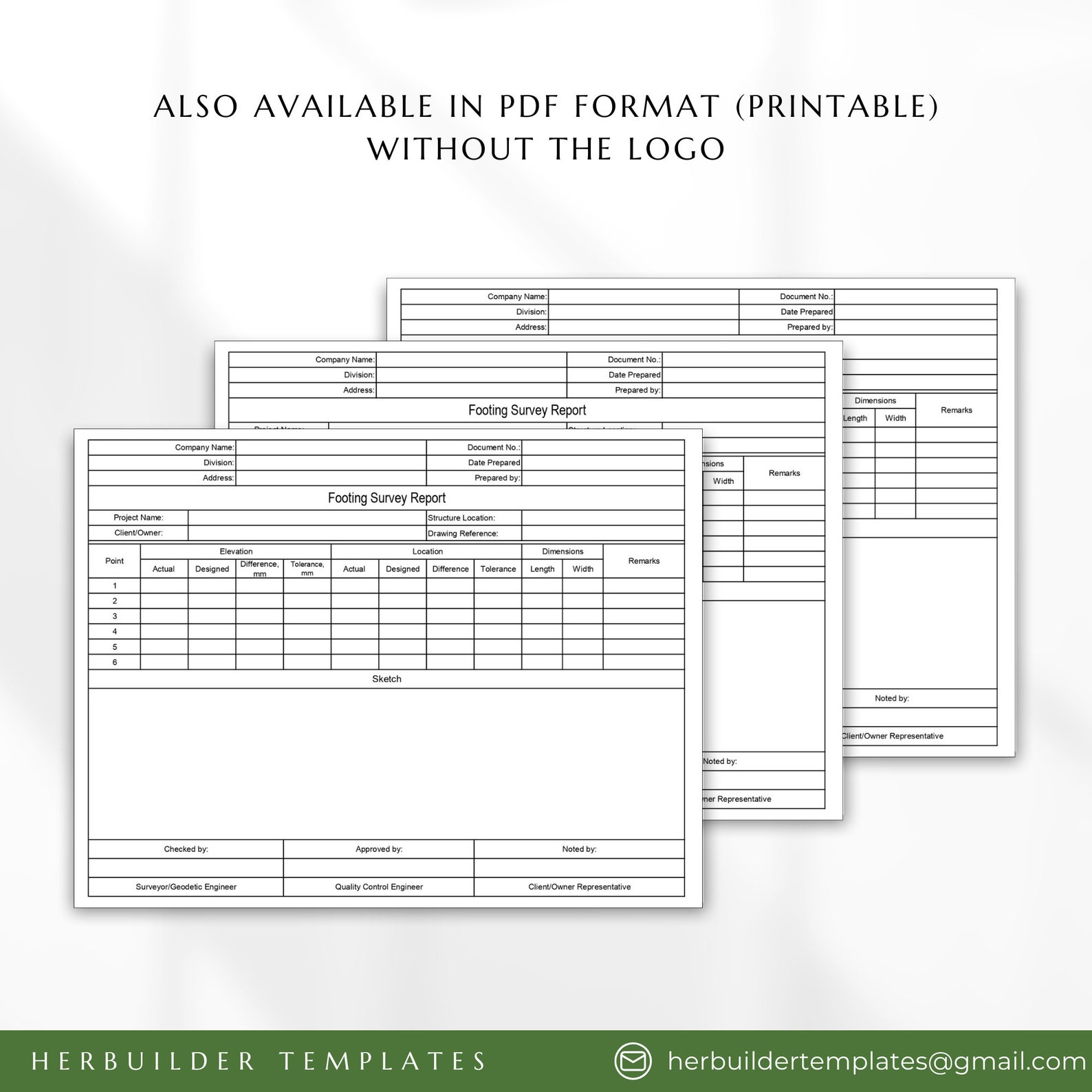 Footing Foundation Survey Report Form, Geodetic Engineer's Form ...