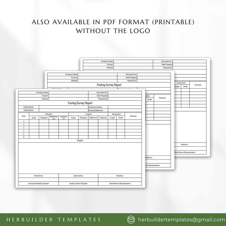Footing Foundation Survey Report Form, Geodetic Engineer's Form ...