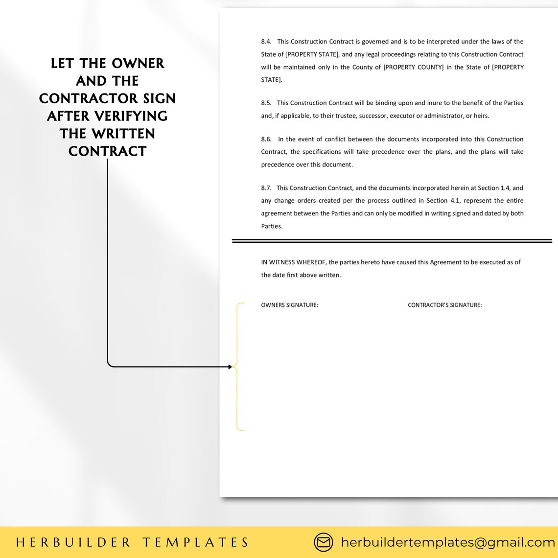 General Construction Contract Agreement, Building and Project Contract ...