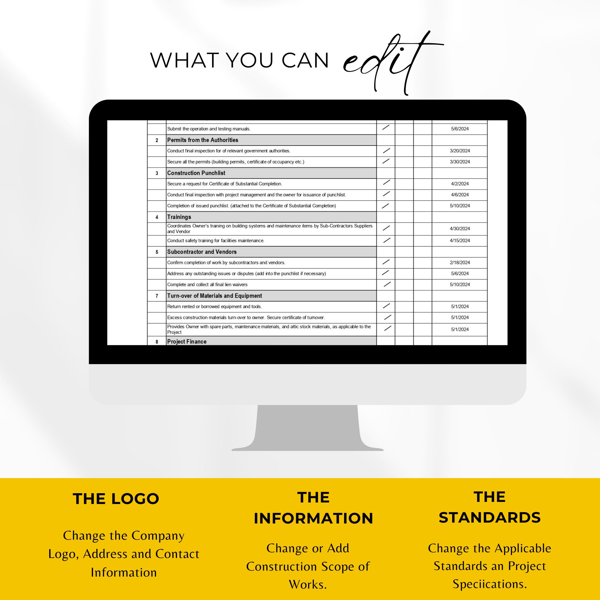 Project Close-out Checklist, Project Completion Form, Certificate of ...