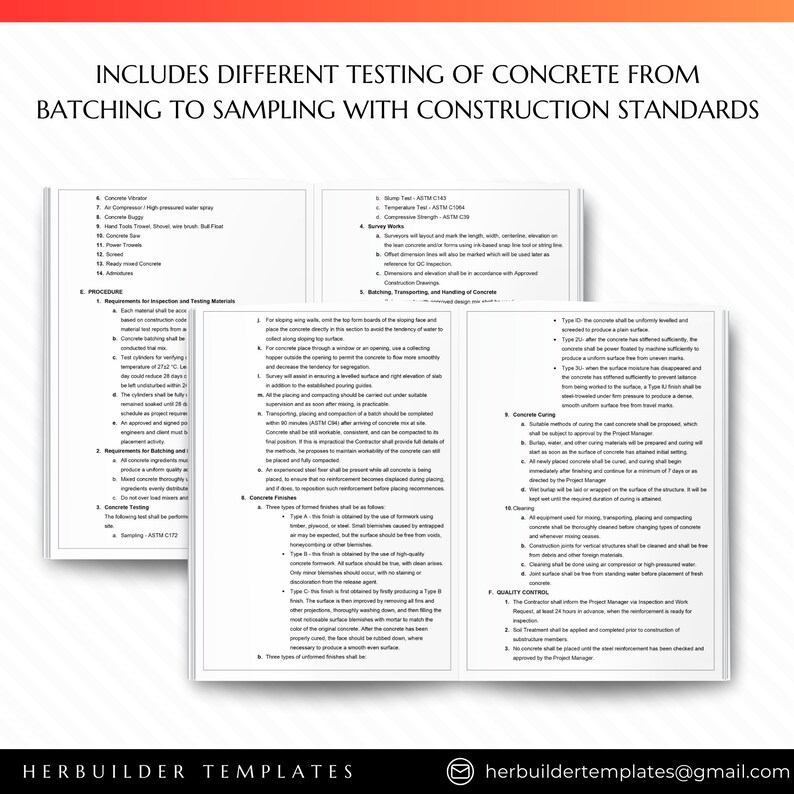 Methodology for General Concrete Works, Concrete Pouring Methodology, Method Statement for ...