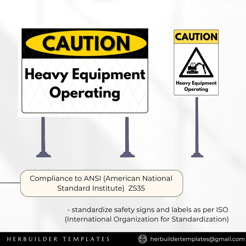 Heavy Equipment Operating Signage, Site Safety Signage, Heavy Equipment ...