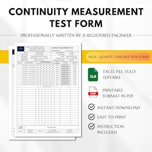 Continuity Test Form, Electrical Testing Template, Testing and ...