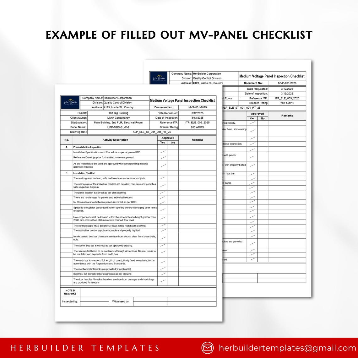 Medium Voltage Panel Inspection Checklist, MV Panel Checklist, Switchgear Panel Checklist, Panel ...