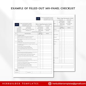 Medium Voltage Panel Inspection Checklist, MV Panel Checklist ...