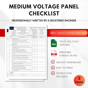 Medium Voltage Panel Inspection Checklist, MV Panel Checklist ...