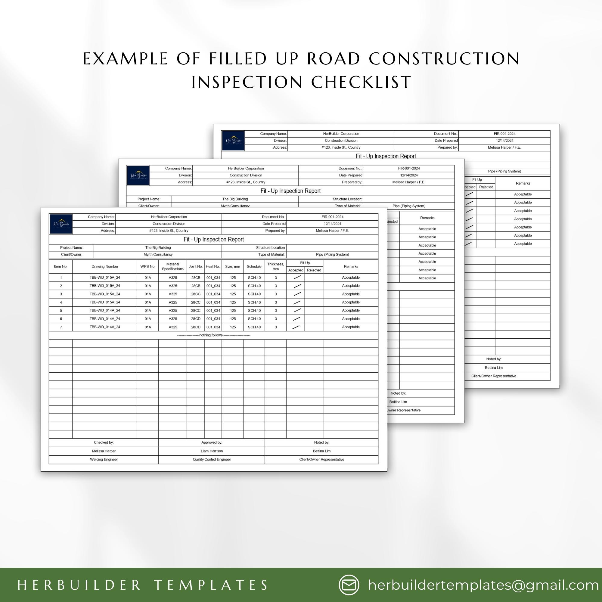 Fit up Inspection Report, Weld Fit-up Inspection Report, Structural Fit ...