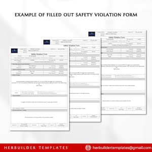 Safety Violation Form, Construction Violation Reports, Unsafe Act ...