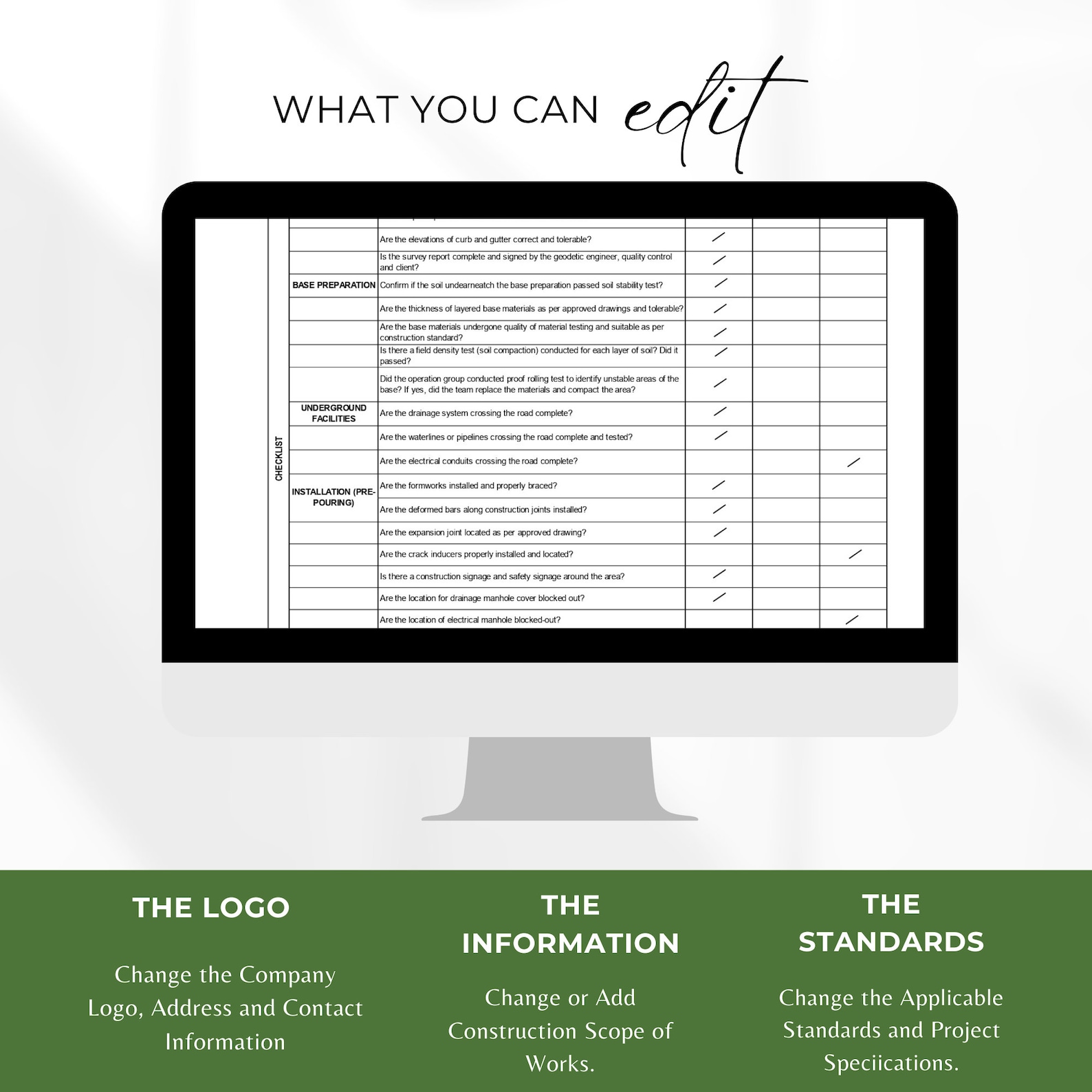 Road Construction Inspection Checklist, Pavement Inspection, Land ...