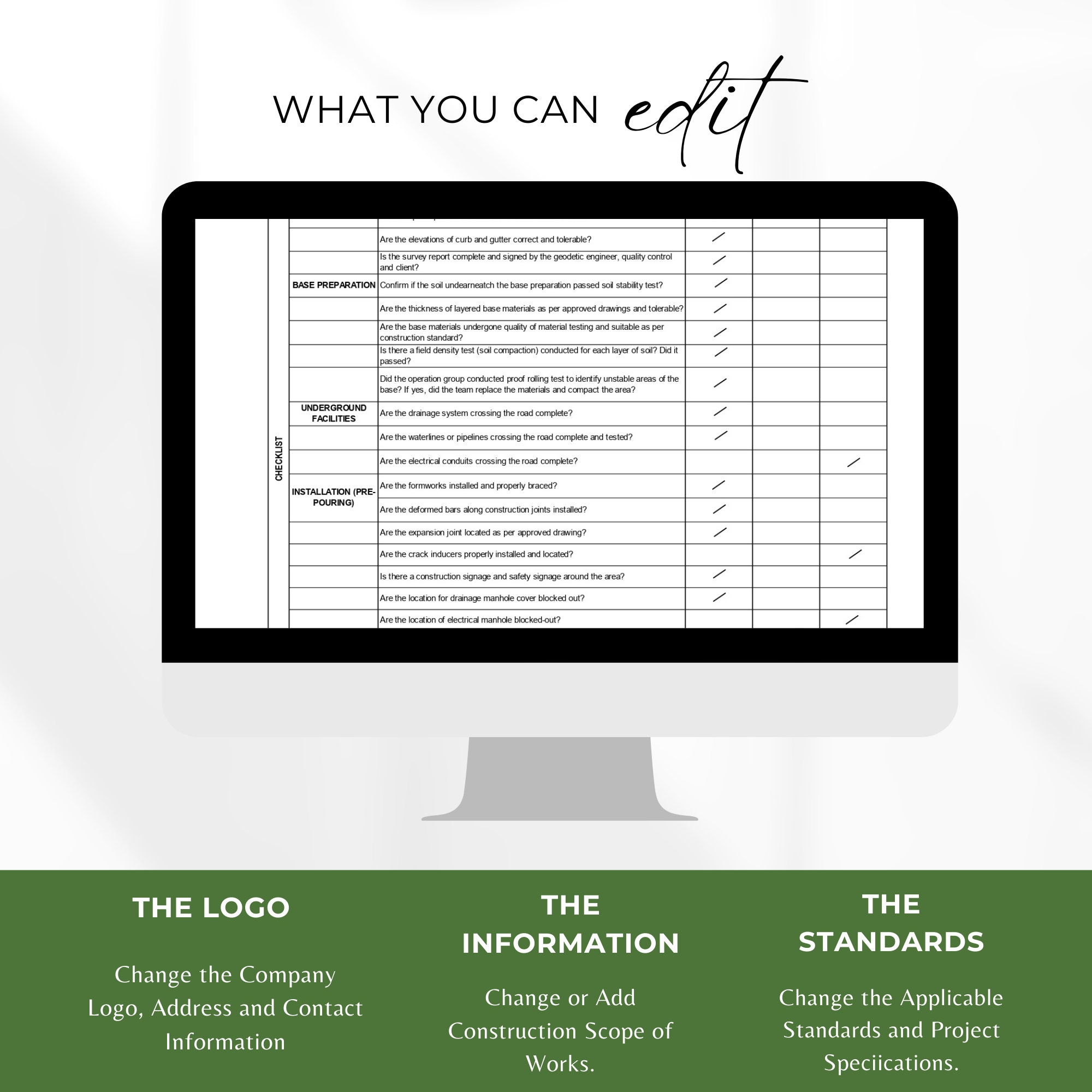 Road Construction Inspection Checklist, Pavement Inspection, Land ...