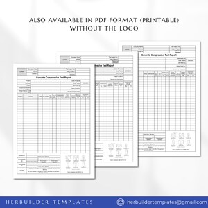 Concrete Compressive Test Report Form, Concrete Test Evaluation Report ...