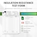 Insulation Resistance Test Form, Electrical Insulation Test, Electrical ...