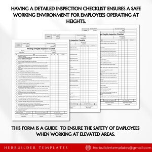 Working at Heights Inspection Checklist for Construction, Safety at ...