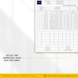 Weld Visual Inspection Report, Weld Report Form, Welding Inspection ...