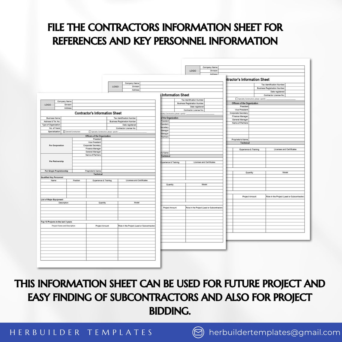 Contractor Information Sheet Form, Contractor Pre-qualification Form ...