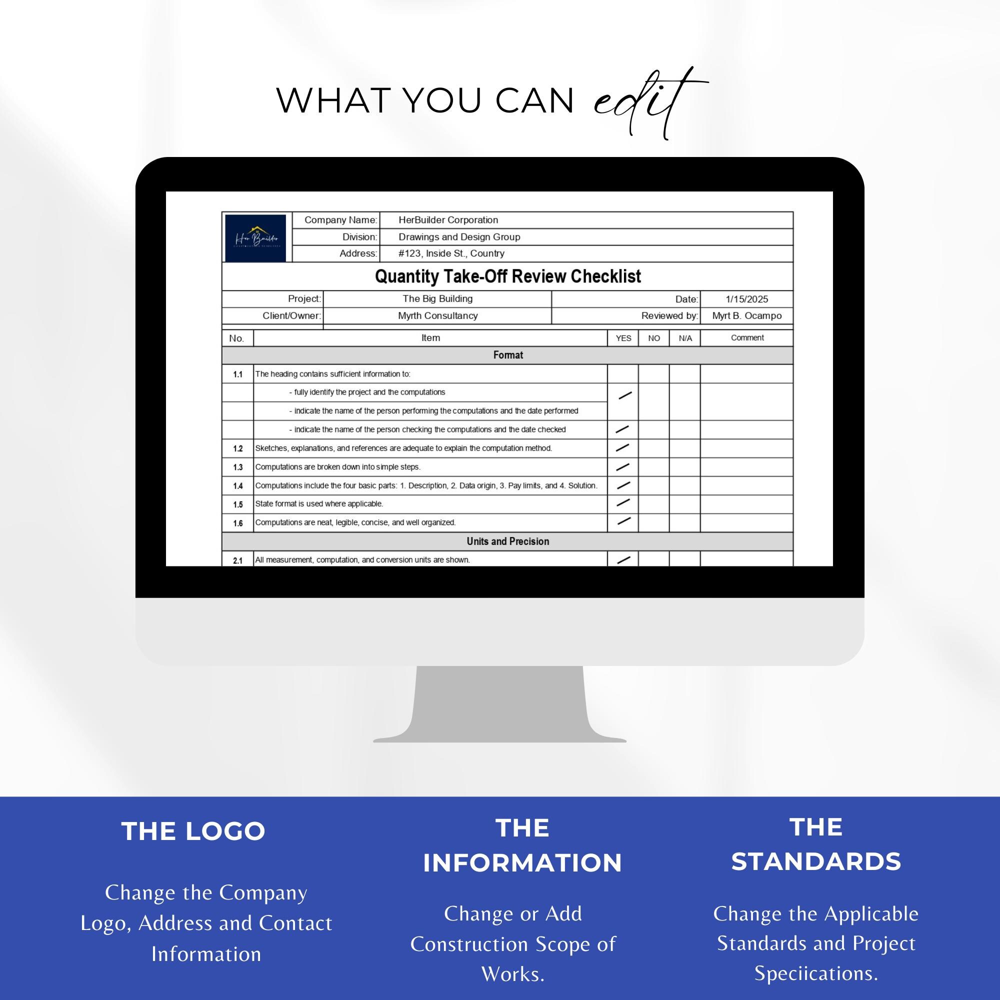 Quantity Take-off Review Checklist, Construction Materials Take-off ...