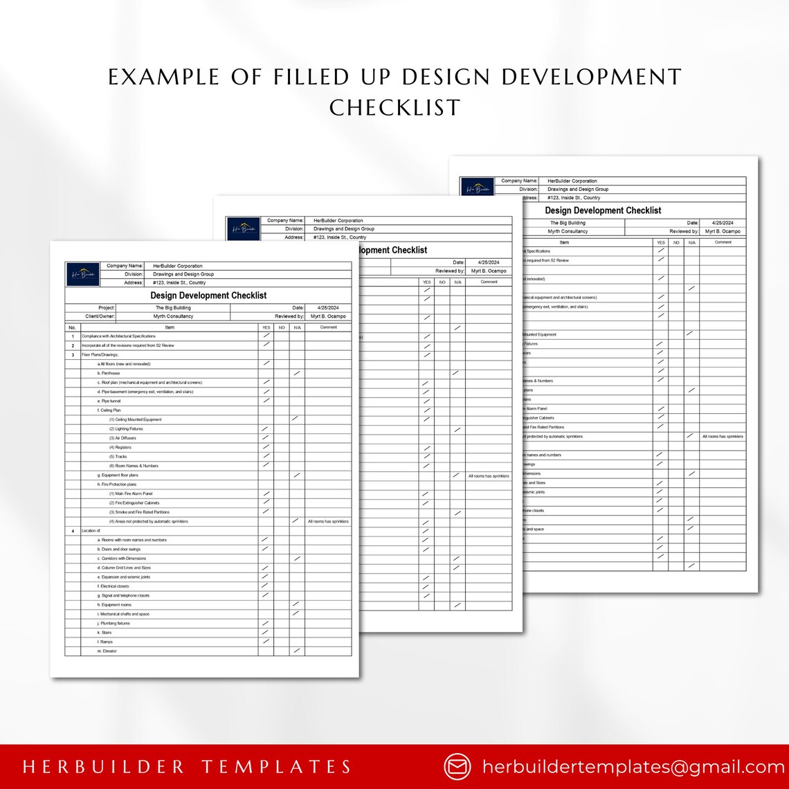 Design Development Checklist of a Construction Project, Drawing ...