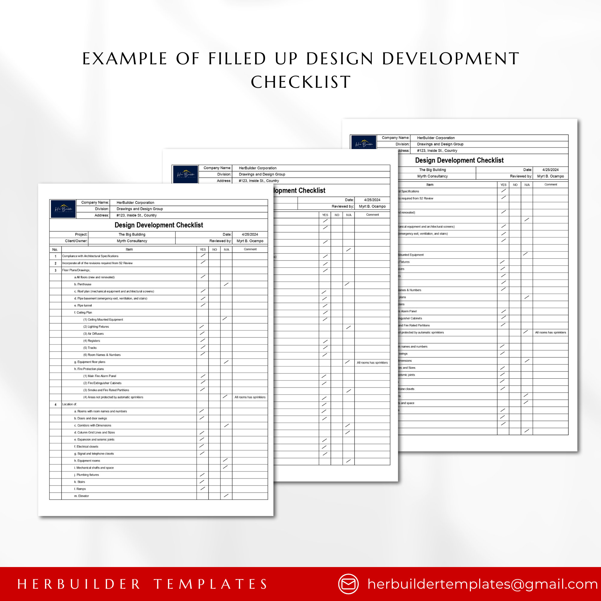 Design Development Checklist of a Construction Project, Drawing ...