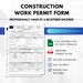 Construction Work Permit Form, Permit to Work Form, Safety Inspection ...