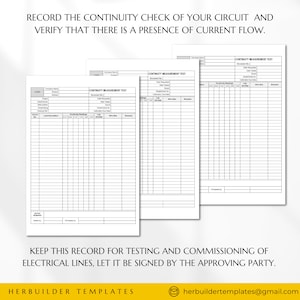 Continuity Test Form, Electrical Testing Template, Testing and ...