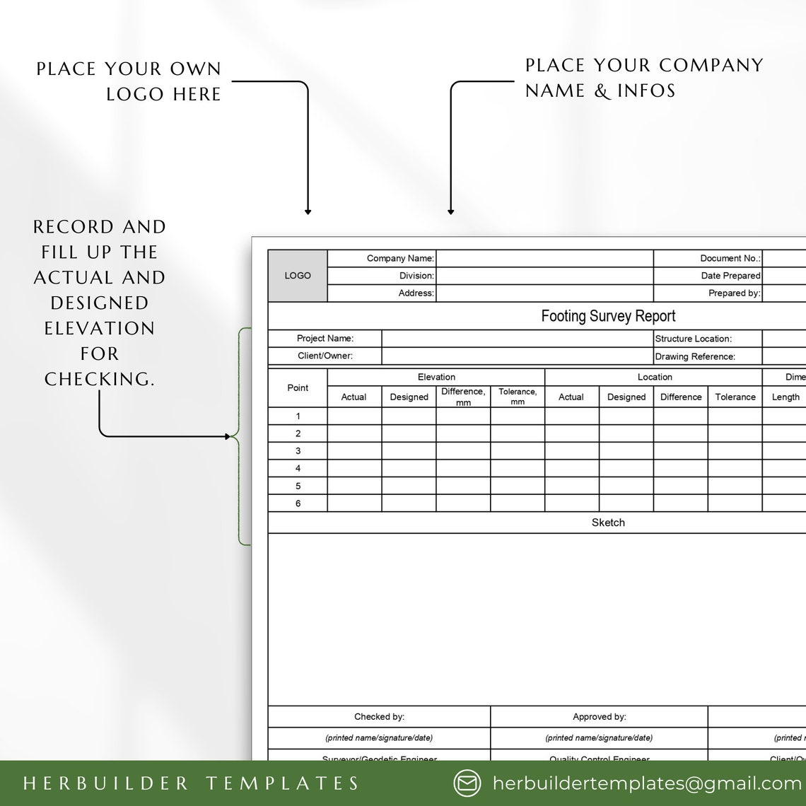 Footing Foundation Survey Report Form, Geodetic Engineer's Form ...