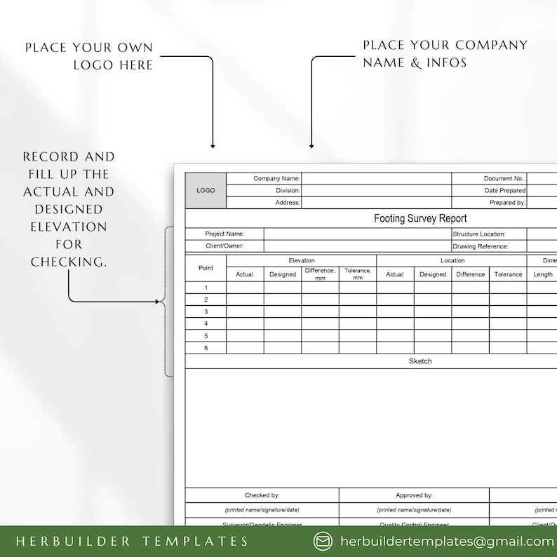 Footing Foundation Survey Report Form, Geodetic Engineer's Form ...